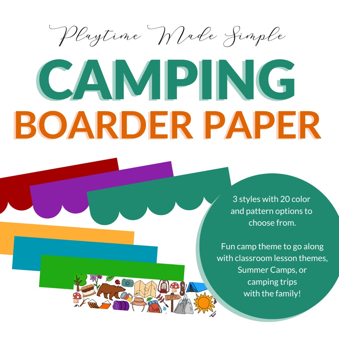 Boarder Paper Camping, Printable, Kids Game, Coloring, Word Search ...