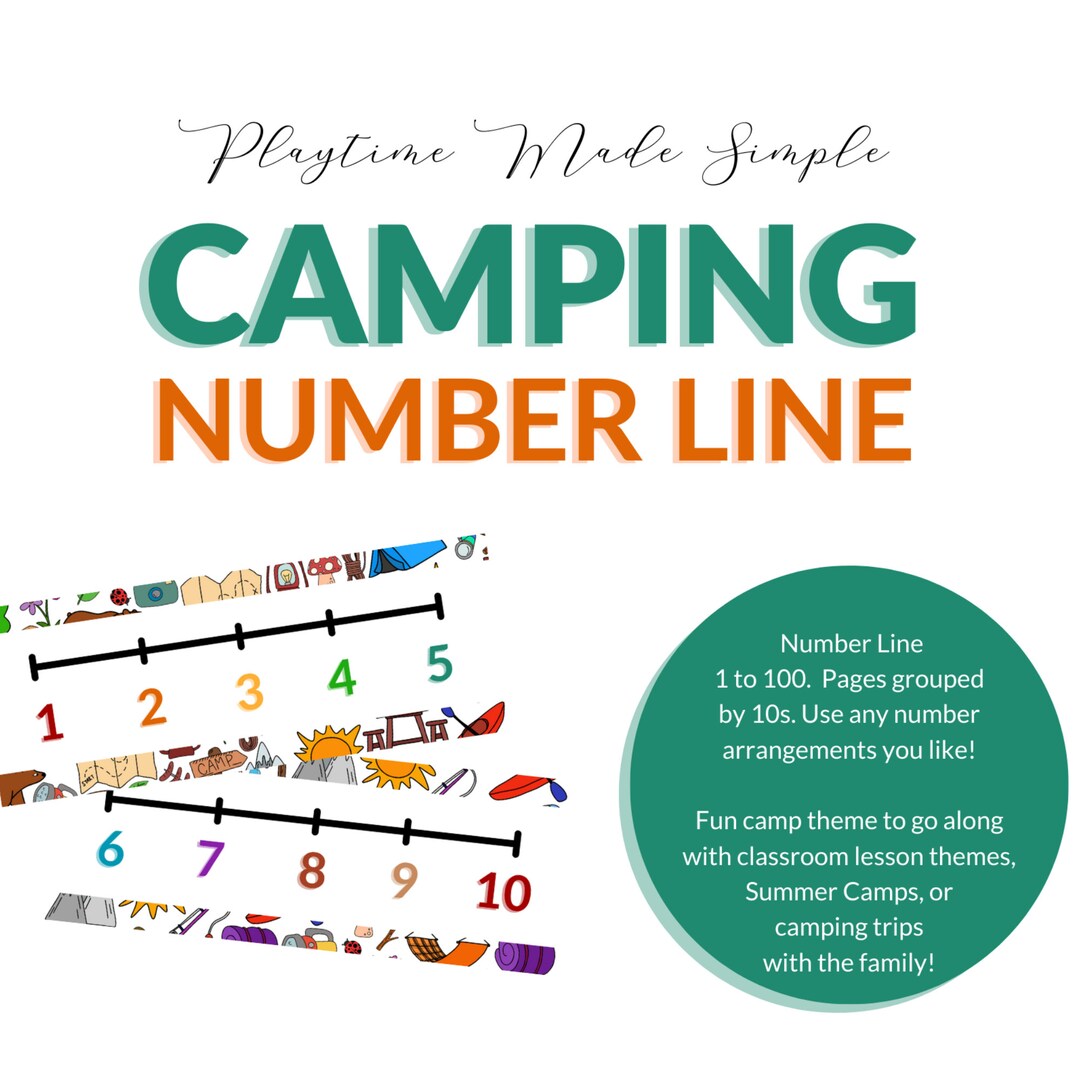 Number Line Camping, Printable, Kids Game, Coloring, Word Search, Maze ...
