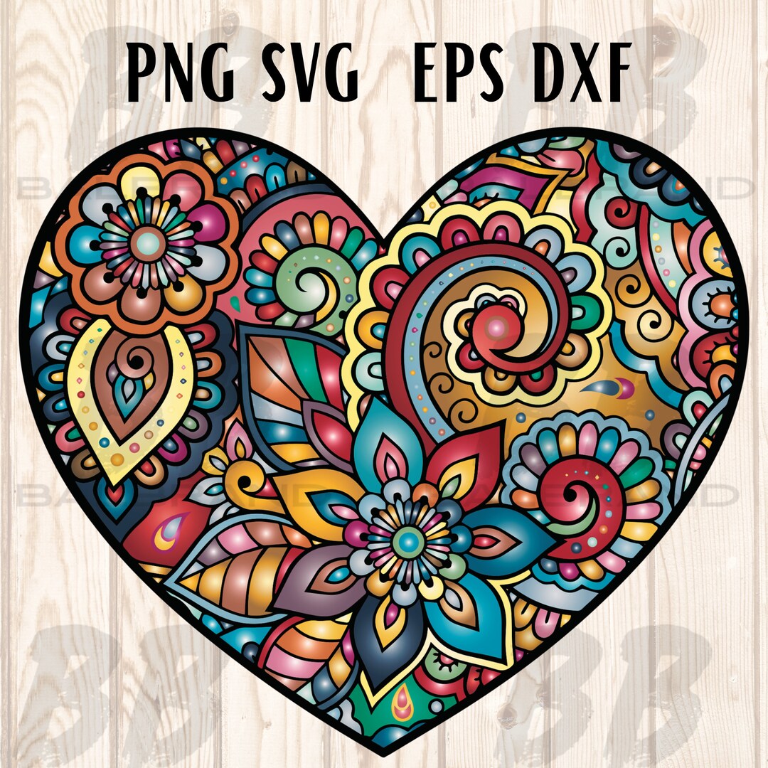 Corazón svg Descarga instantánea SVG PNG EPS dxf descarga - Etsy México