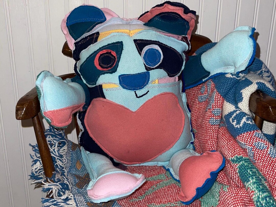 Raccoon Plushie Upcycled Stuffed Animal OOAK Gift for Kids Raccoon ...