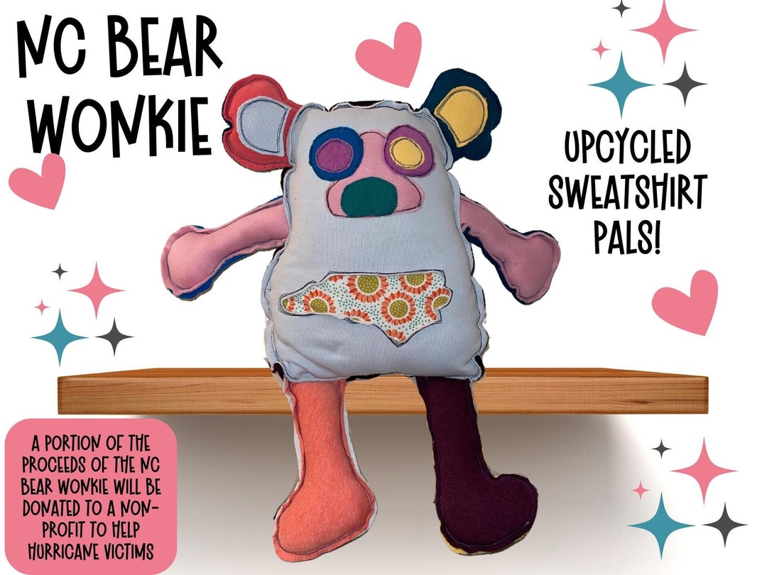 NC Bear Plushie Upcycled Stuffed Animal OOAK NC Gift for Kids Gift ...