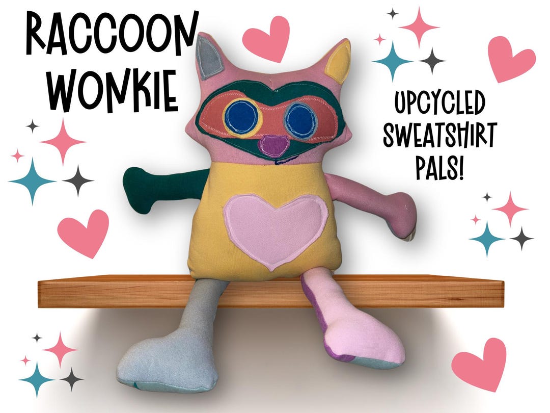 Raccoon Plushie Upcycled Stuffed Animal OOAK Gift for Kids Raccoon ...