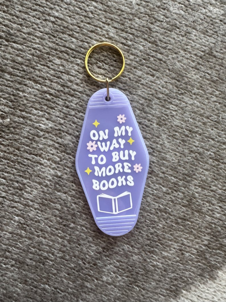 On My Way to Buy More Books Keychain, Trendy, Mental Health, Books ...