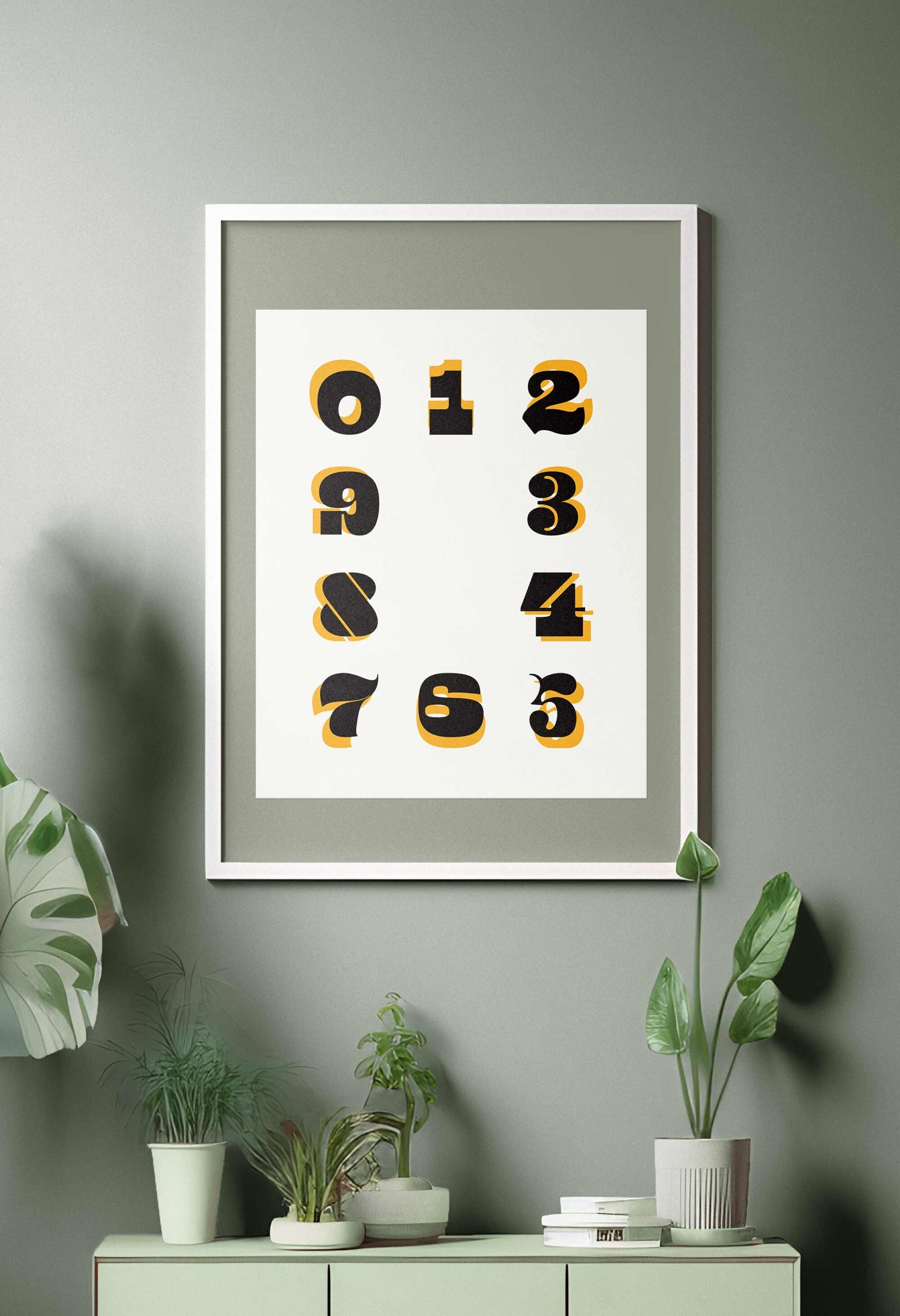 Numbers Nursery Poster, Printable Bauhaus Style in Quirky Fonts - Etsy