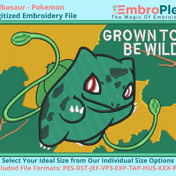 Bulbasaur Embroidery File - Etsy