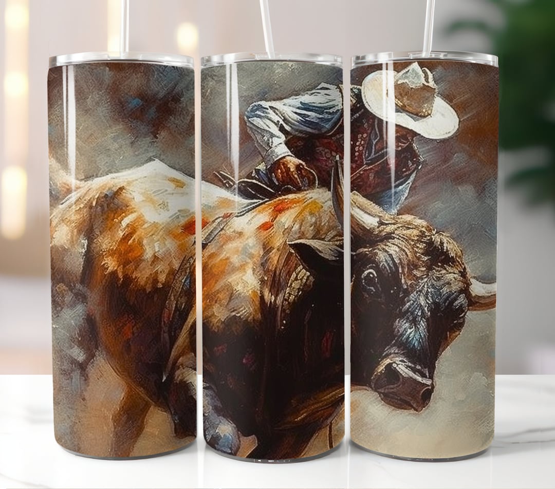 Bucking Bull Tumbler Wrap PNG, 20oz Skinny Tumbler Wraps Templates ...