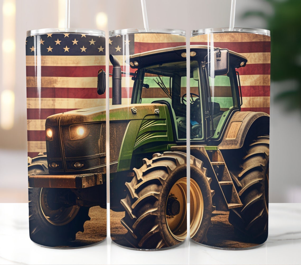 John Deere Tractor Tumbler Wrap PNG, 20oz Skinny Tumbler Wraps ...