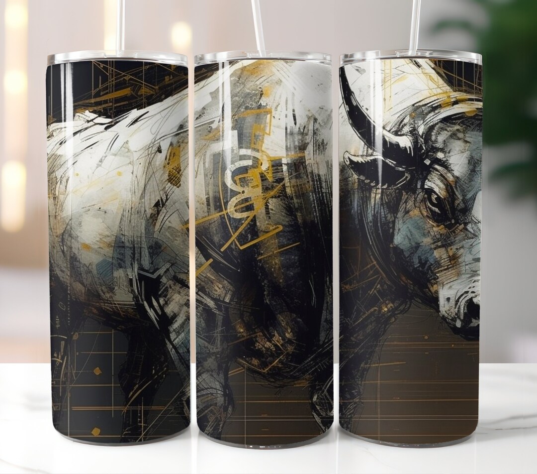 Golden Angus Bull Cow Tumbler Wrap PNG, 20oz Skinny Tumbler Wraps ...