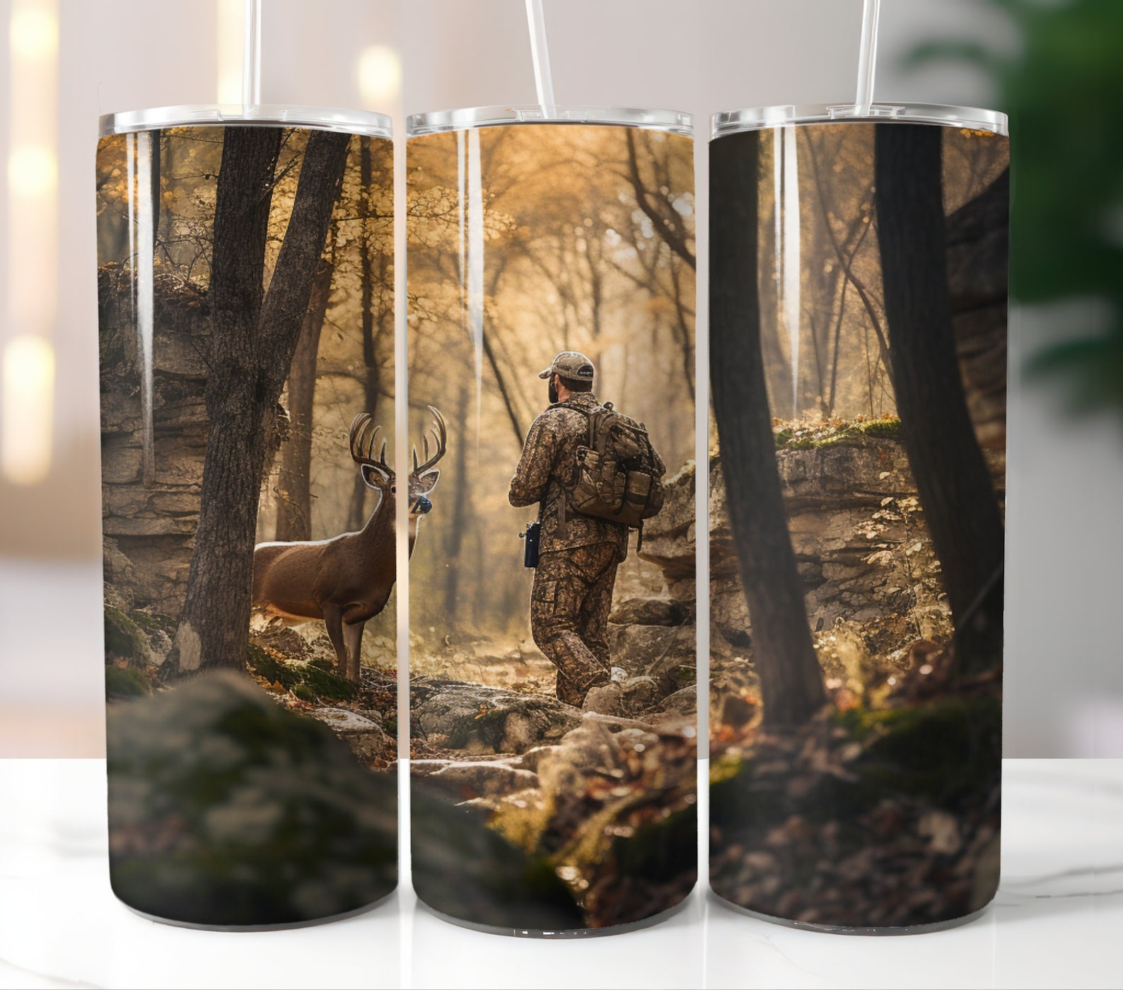 White Tail Deer Hunting Camo Tumbler Wrap PNG, 20oz Skinny Tumbler ...