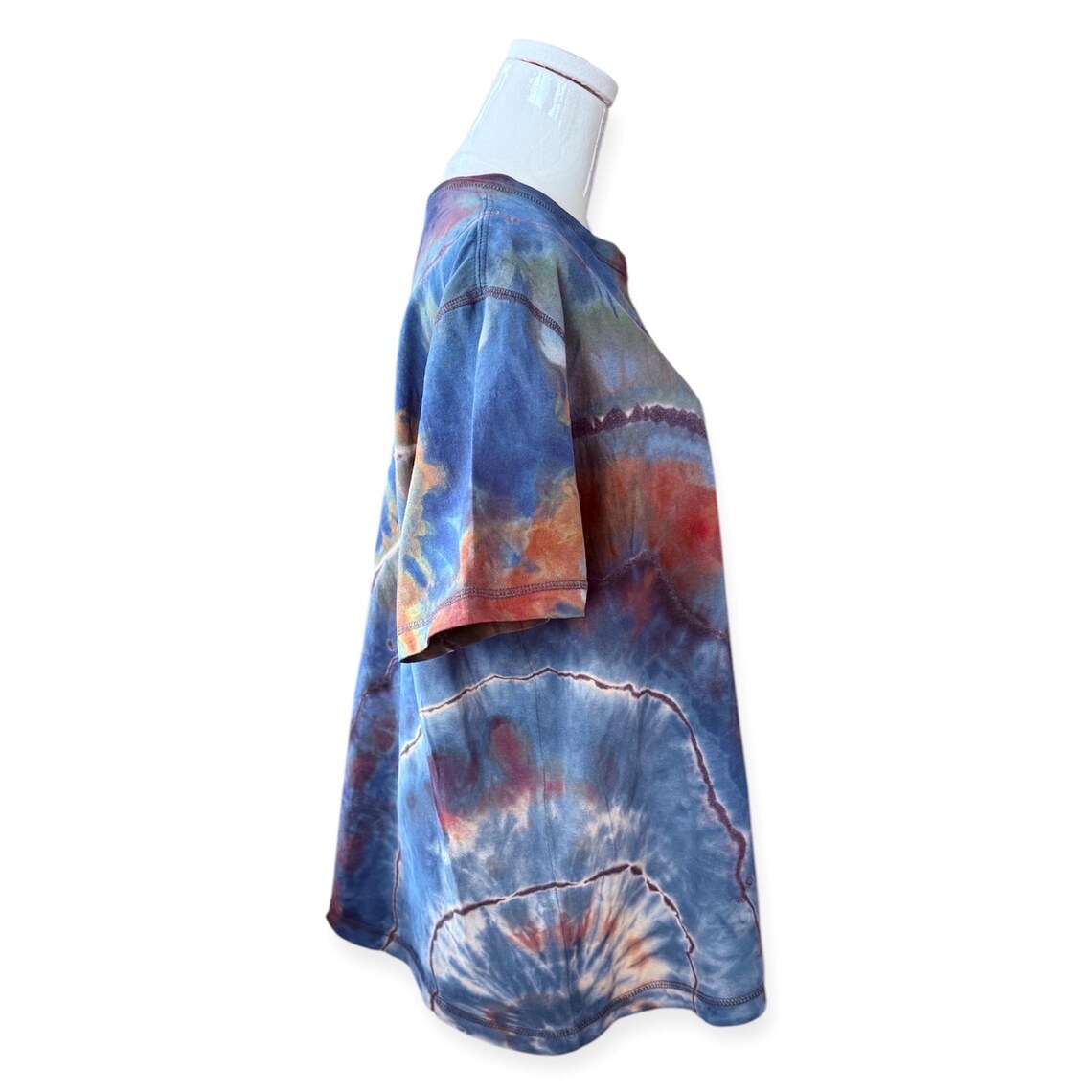 MEDIUM Blue Water Earthy Organic Geode Tie Dye, Adult Unisex Handmade T ...