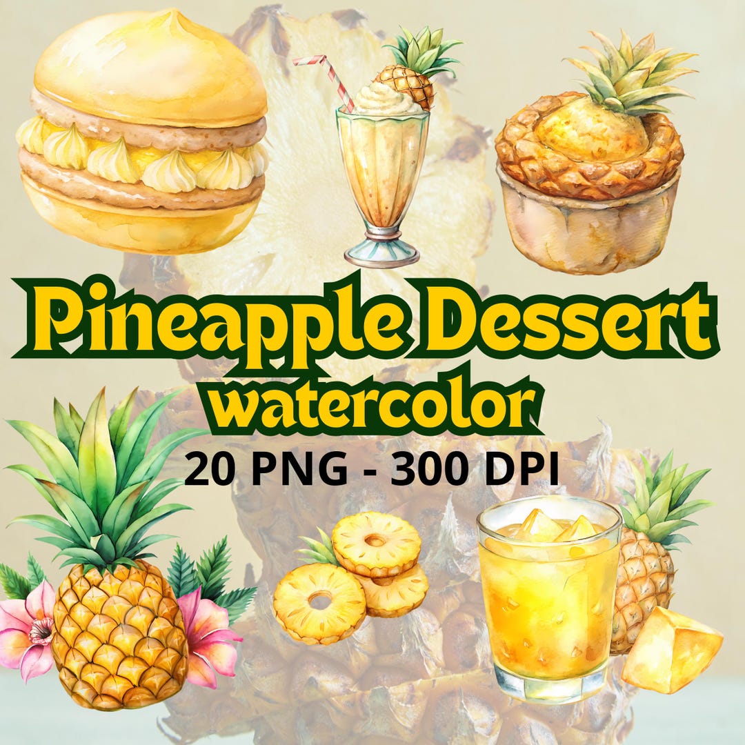 Watercolor Pineapple Tropical Watercolor Digital Download Watercolor ...