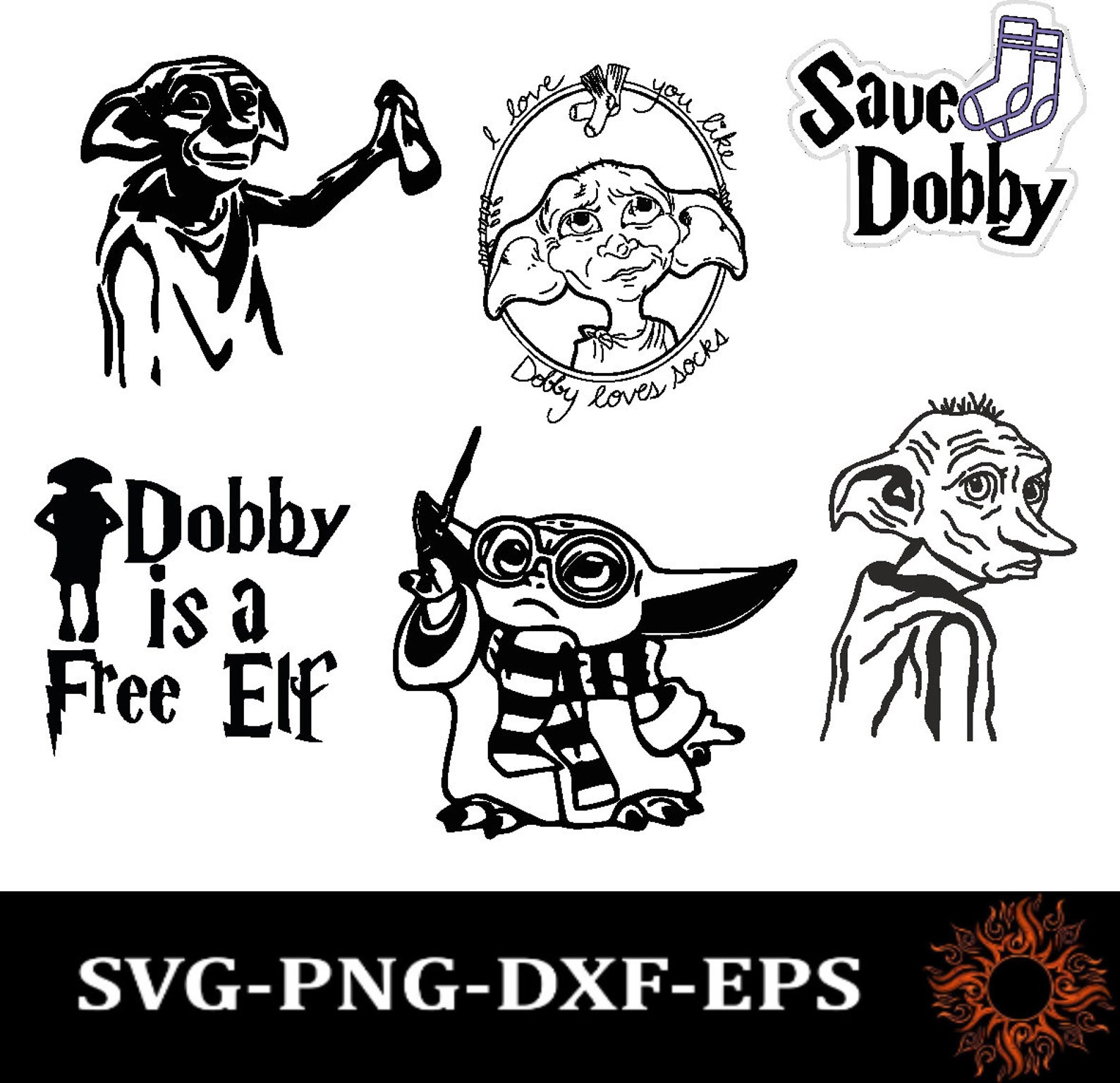 Dobby SVG | Svg Png Dxf Eps| Free Dobby SVG| Dobby is a Free Elf ...