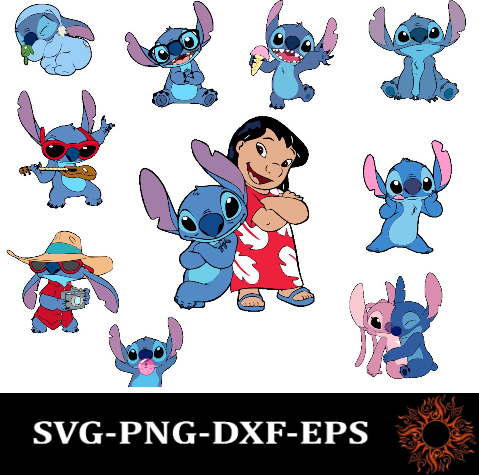 Lilo and Stitch SVG Lilo SVG Stitch Silhouette Lilo Silhouette Stitch ...