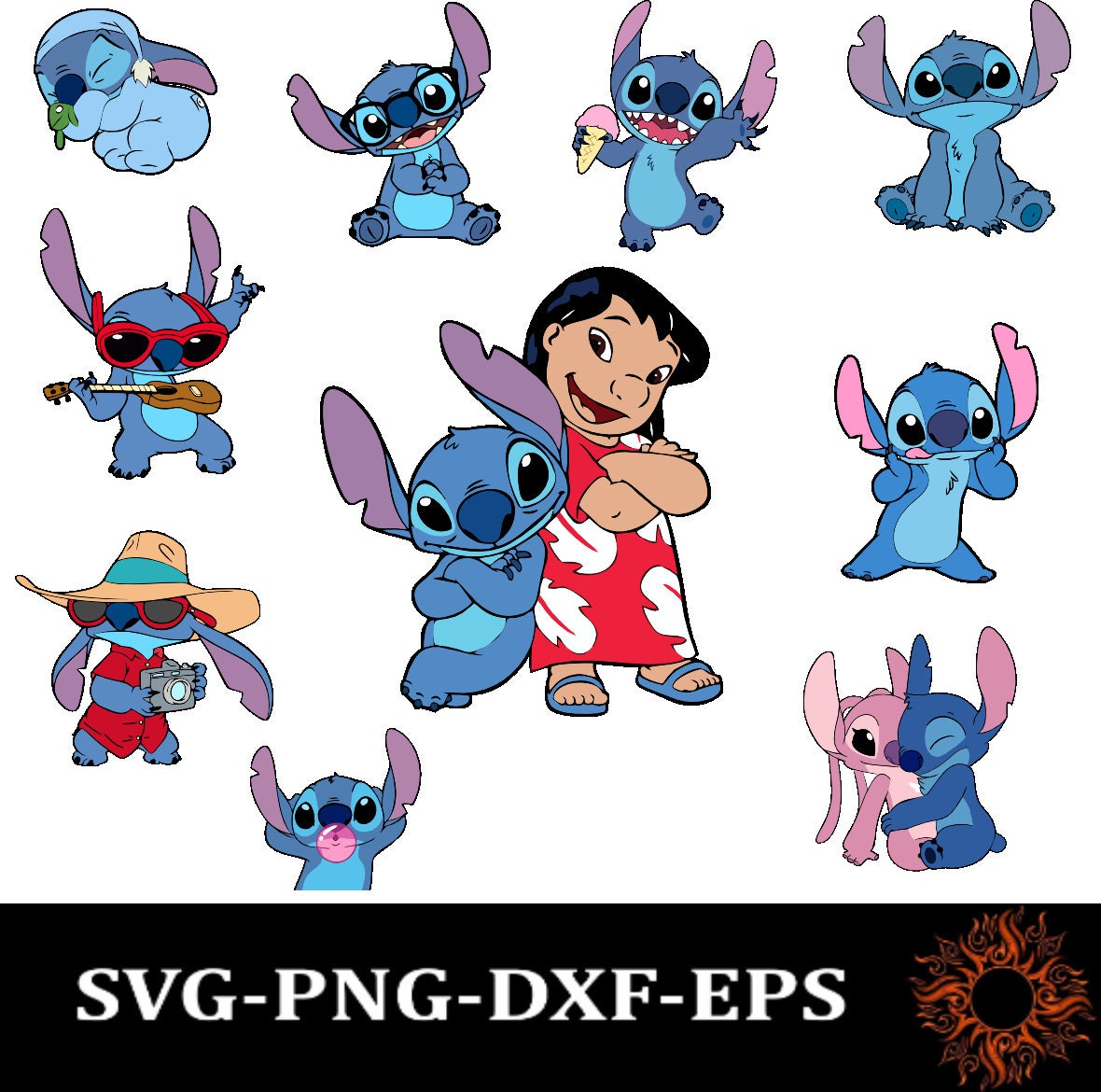 Lilo and Stitch SVG Lilo SVG Stitch Silhouette Lilo Silhouette Stitch ...