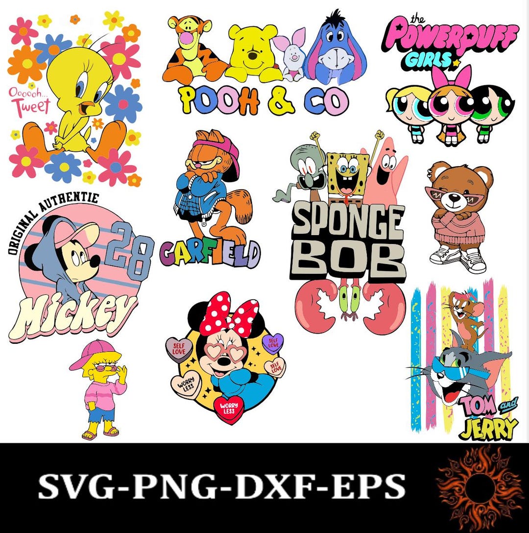 Cartoon Characters Mega Bundle Svg, Halloween Svg, Christmas Svg ...