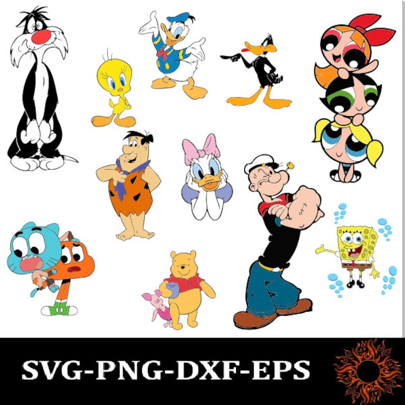 Cartoon Characters Mega Bundle Svg, Halloween Svg, Christmas Svg ...