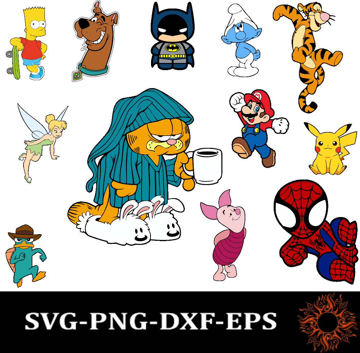 Cartoon Characters Mega Bundle Svg, Halloween Svg, Christmas Svg ...