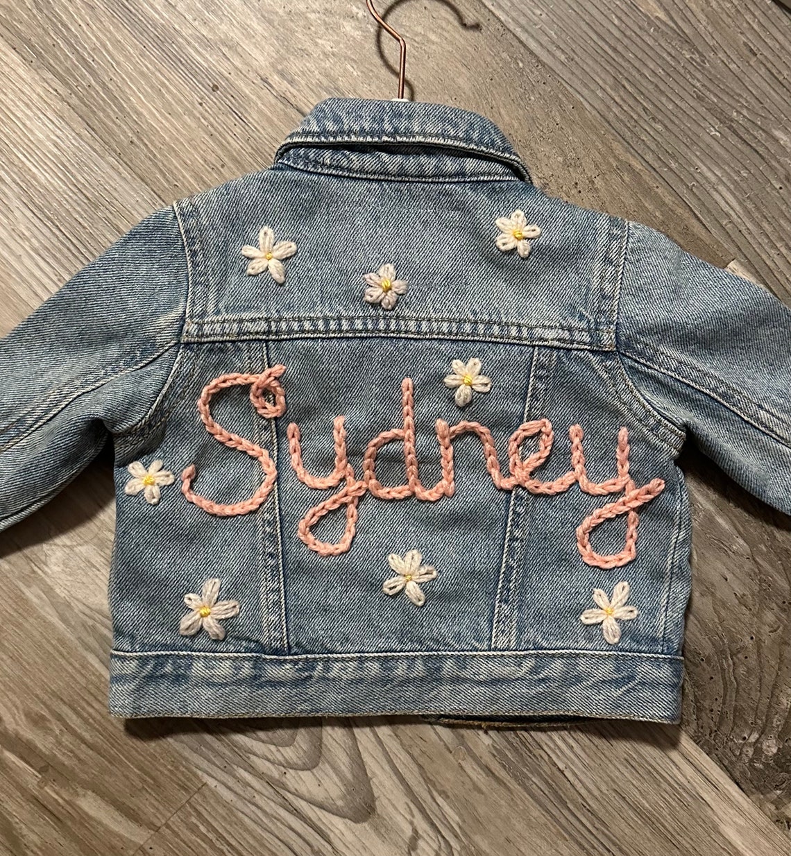 Custom Personalized Hand Embroidered Denim Baby Toddler Jacket - Etsy