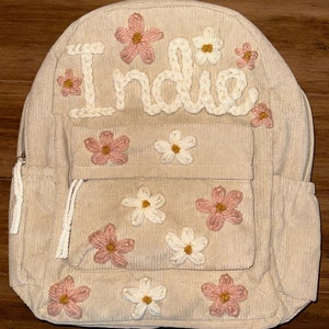 Hand Embroidered Name and Design Backpack - Etsy