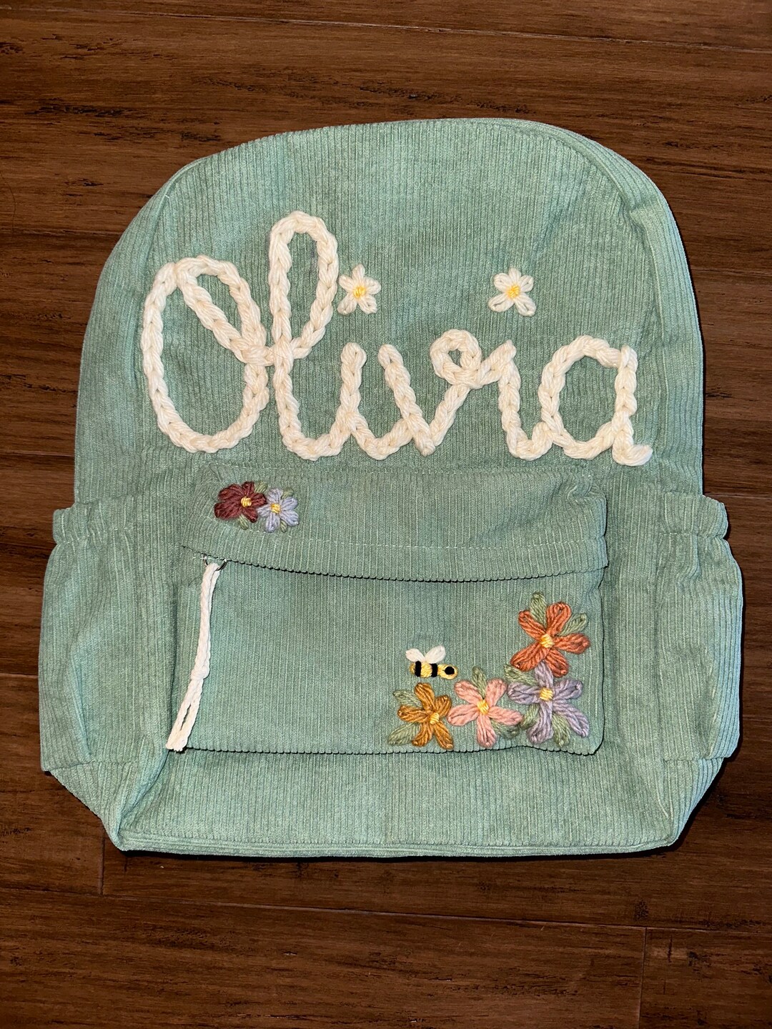 Custom Personalized Hand Embroidered Name Backpack - Etsy