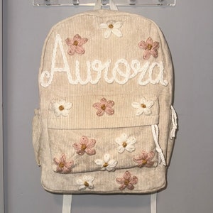Hand Embroidered Name and Design Backpack - Etsy