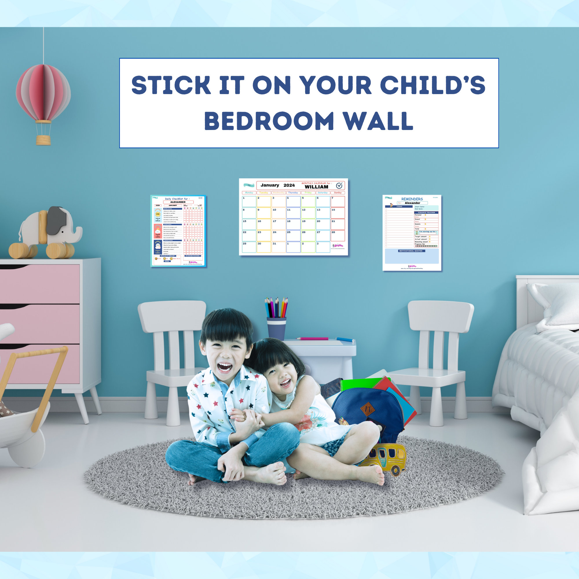 Kids Monthly Calendar, Checklists and Reminders Bundle | Qoutes and ...