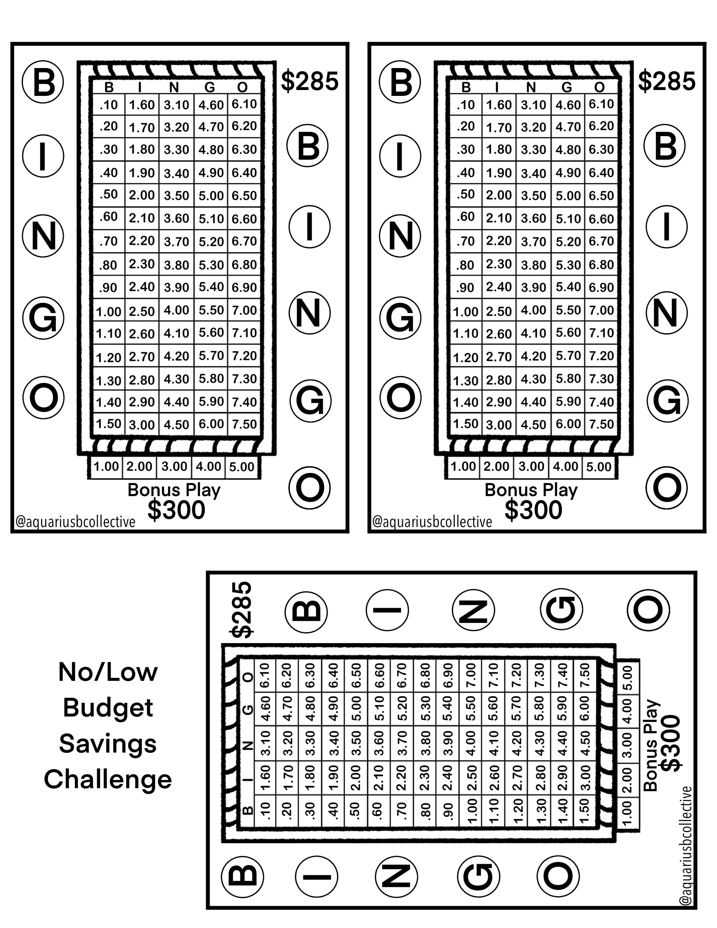 Bingo Bundle Savings Challenge, Low Budget Savings Challenge, Printable ...