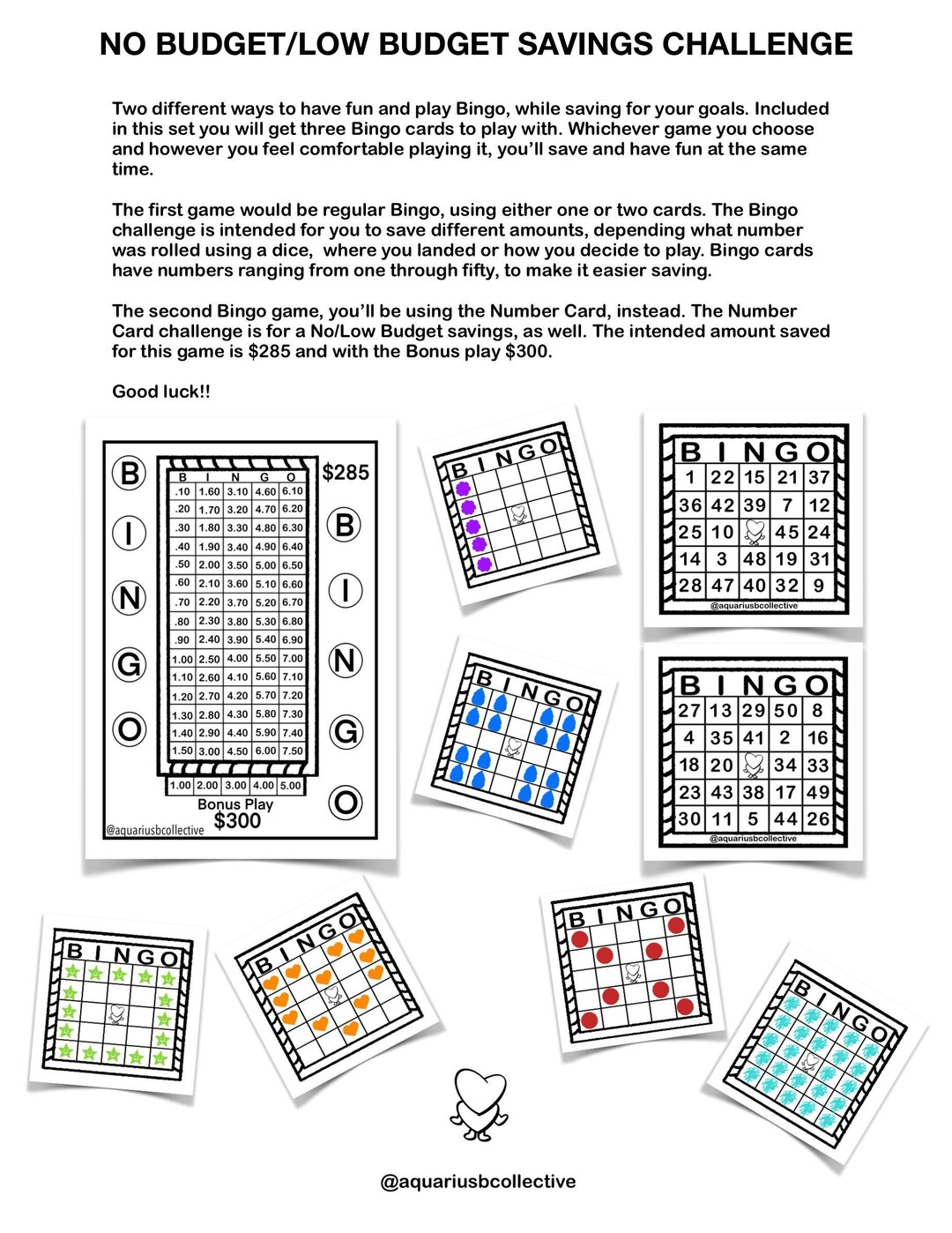 Bingo Bundle Savings Challenge, Low Budget Savings Challenge, Printable ...
