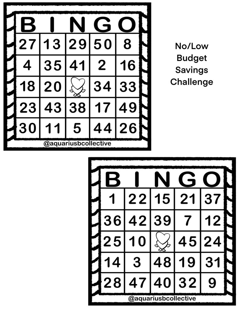 Bingo Bundle Savings Challenge, Low Budget Savings Challenge, Printable ...