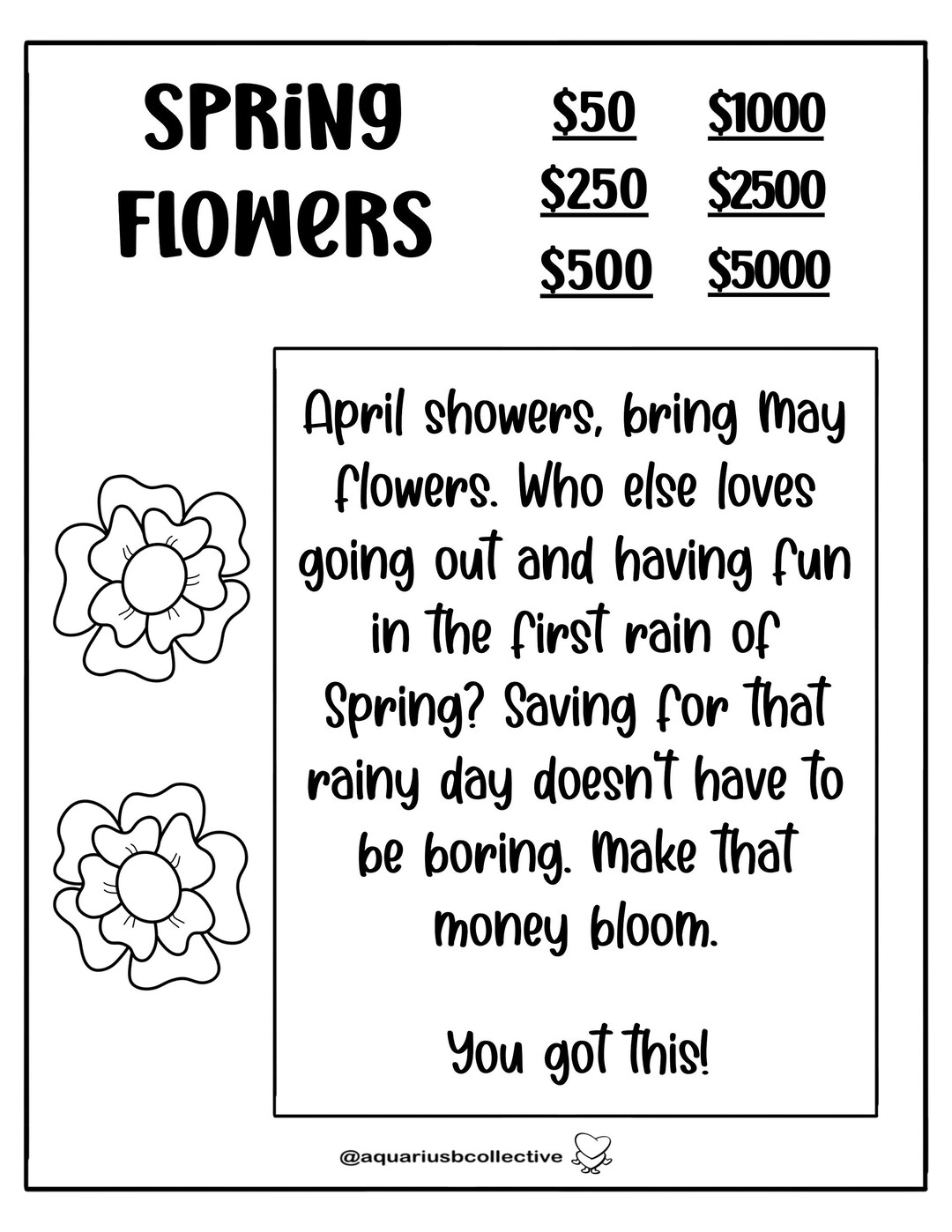 Spring Flowers Savings Challenge, All Budgets Savings Challenge ...