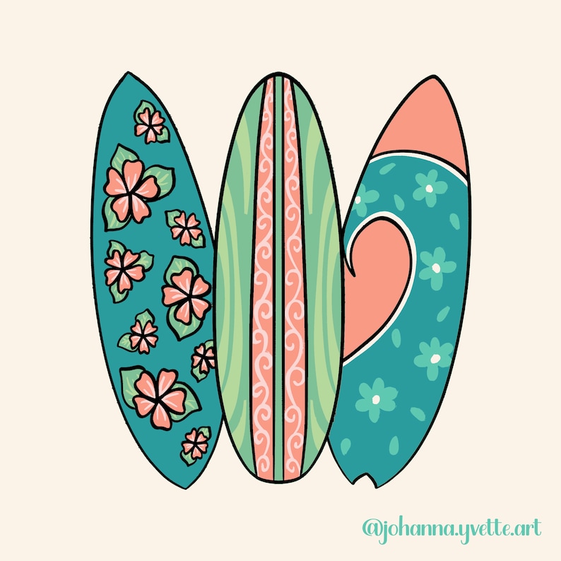 Surfboard Coloring Page | Summer Coloring Page | Printable Coloring ...