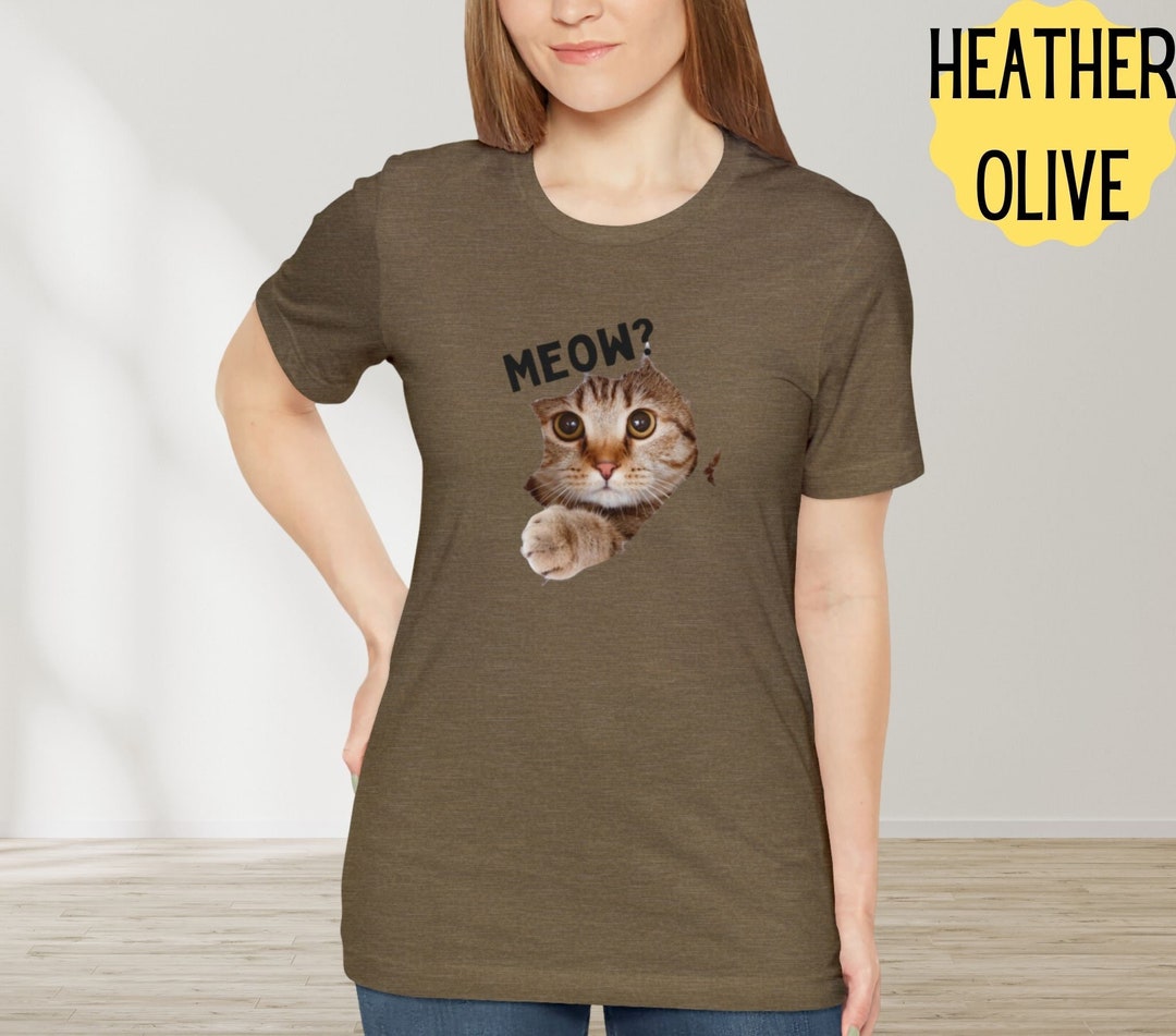 Suspicious Cat Unisex T-shirt: Peek-a-boo Kitty Graphic - Etsy