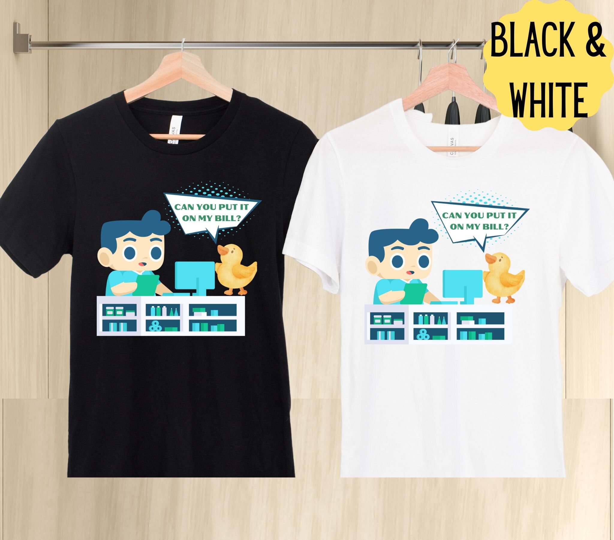 Put It ON MY BILL, Cashier Shirt, Cashier Gift, Tshirt With Funny ...