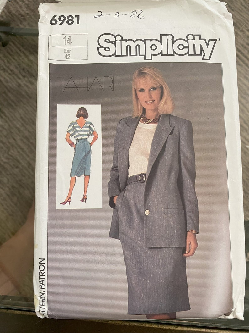 Simplicity Suit Sewing Pattern - Jacket, Top and Skirt Size 14 - Etsy