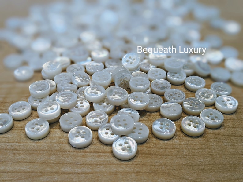 12 Mother of Pearl Shirt Buttons: 4mm Thick, High-end MOP - Etsy