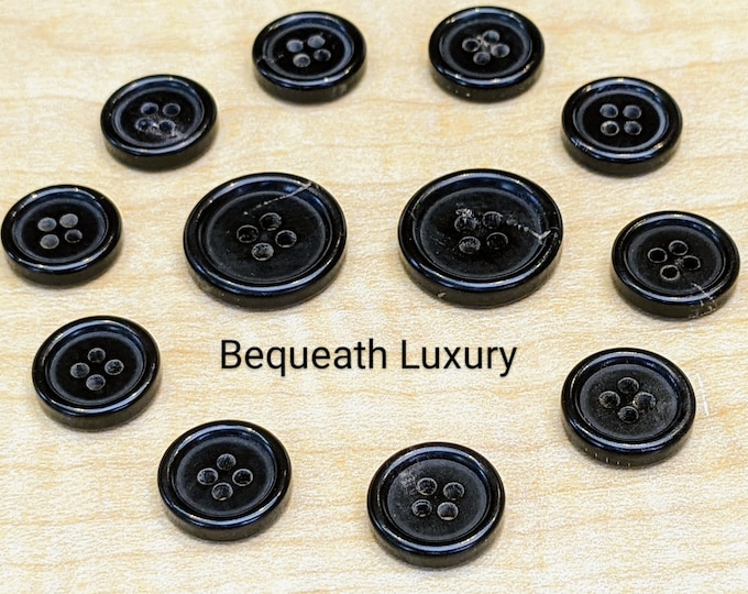 Genuine Black Horn Buttons Set for Suit Jacket, Blazer, or Sport Coat ...