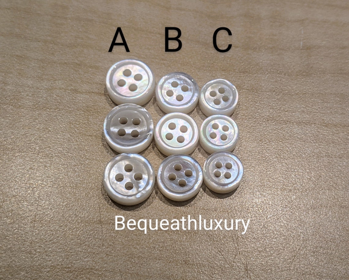 12 Mother of Pearl Shirt Buttons: 4mm Thick, High-end MOP - Etsy