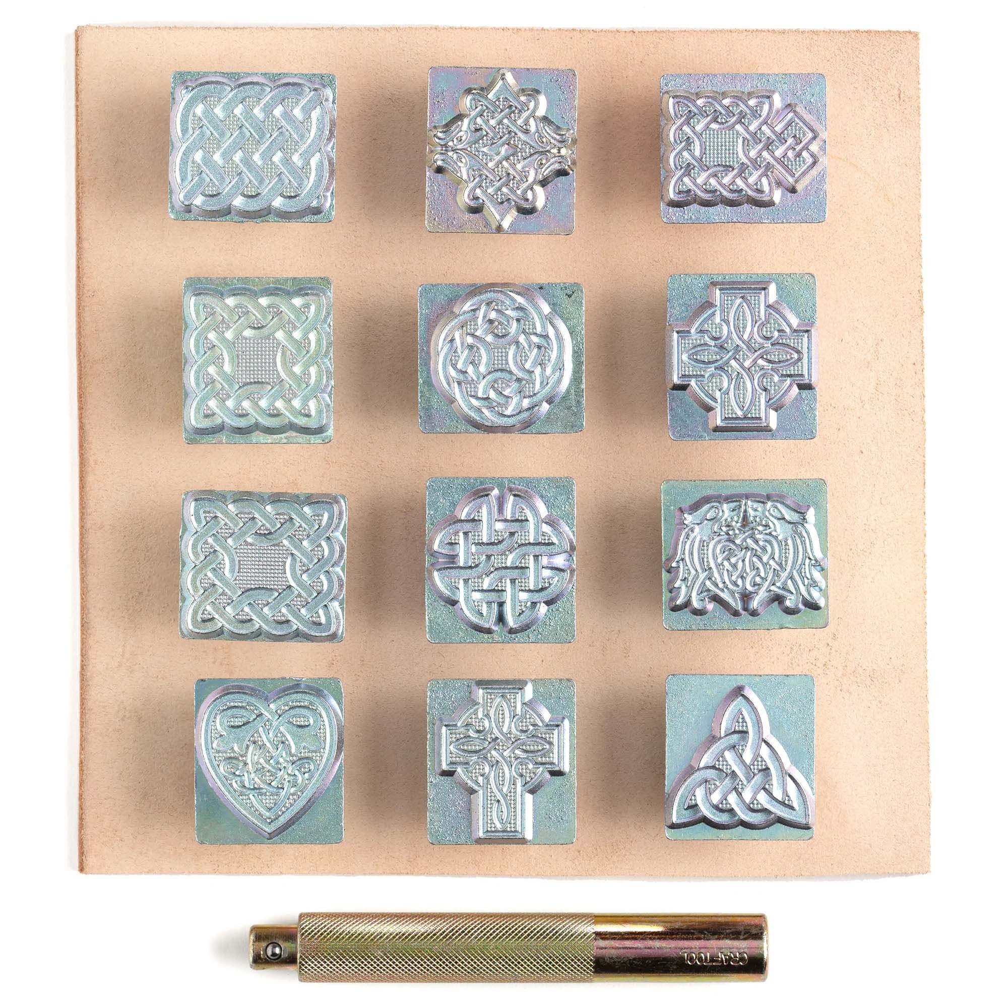 Celtic Pattern Stamp Set 13 Piece Leather Stamping Tool Set Includes 12 ...