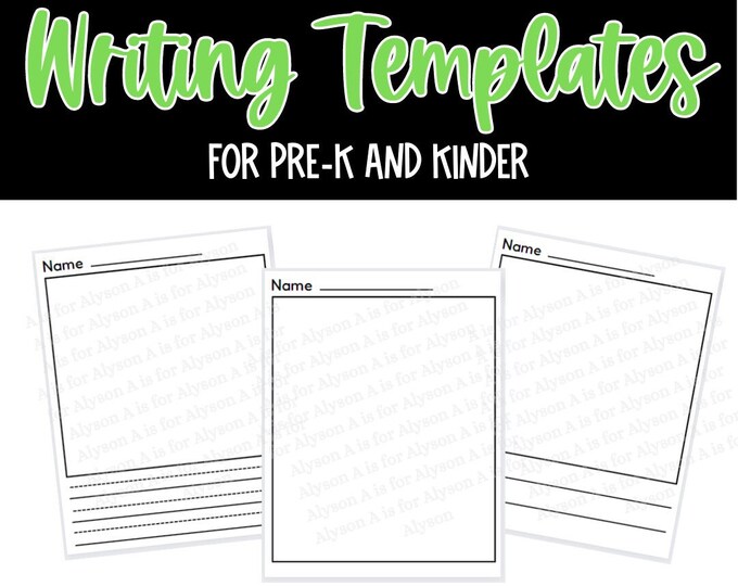 Writing Templates for Pre-k and Kinder With Picture Boxes - Etsy