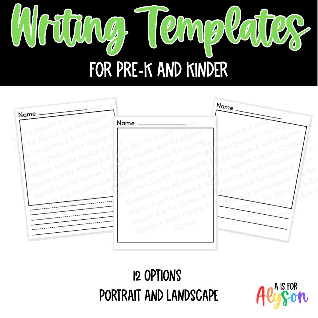 Writing Templates for Pre-k and Kinder With Picture Boxes - Etsy