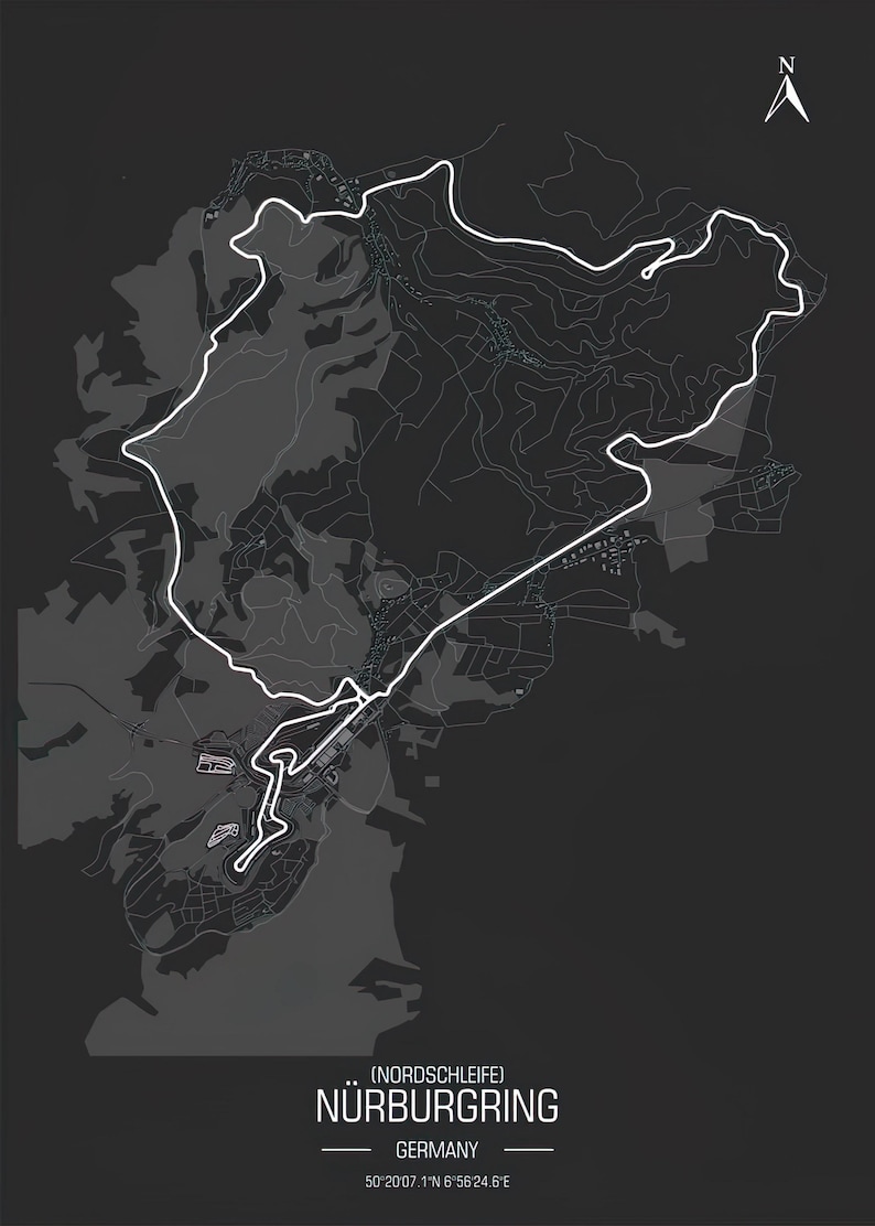 Track Map Nürburgring Nordschleife Poster Template- Digital File ...