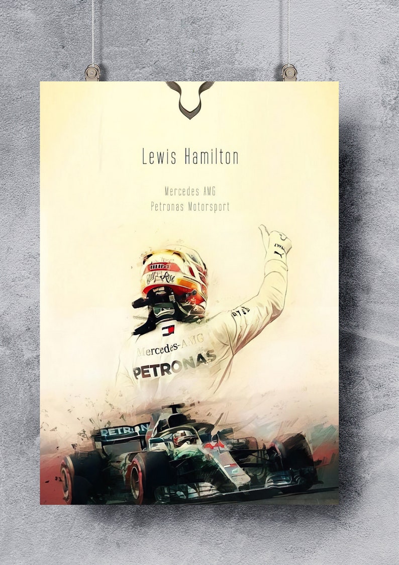 Lewis Hamilton F1 Mercedes AMG Poster - Poster Din A1,A2,A3,A4 (high ...