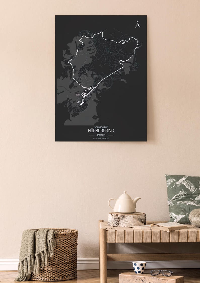 Track Map Nürburgring Nordschleife Poster Template- Digital File ...