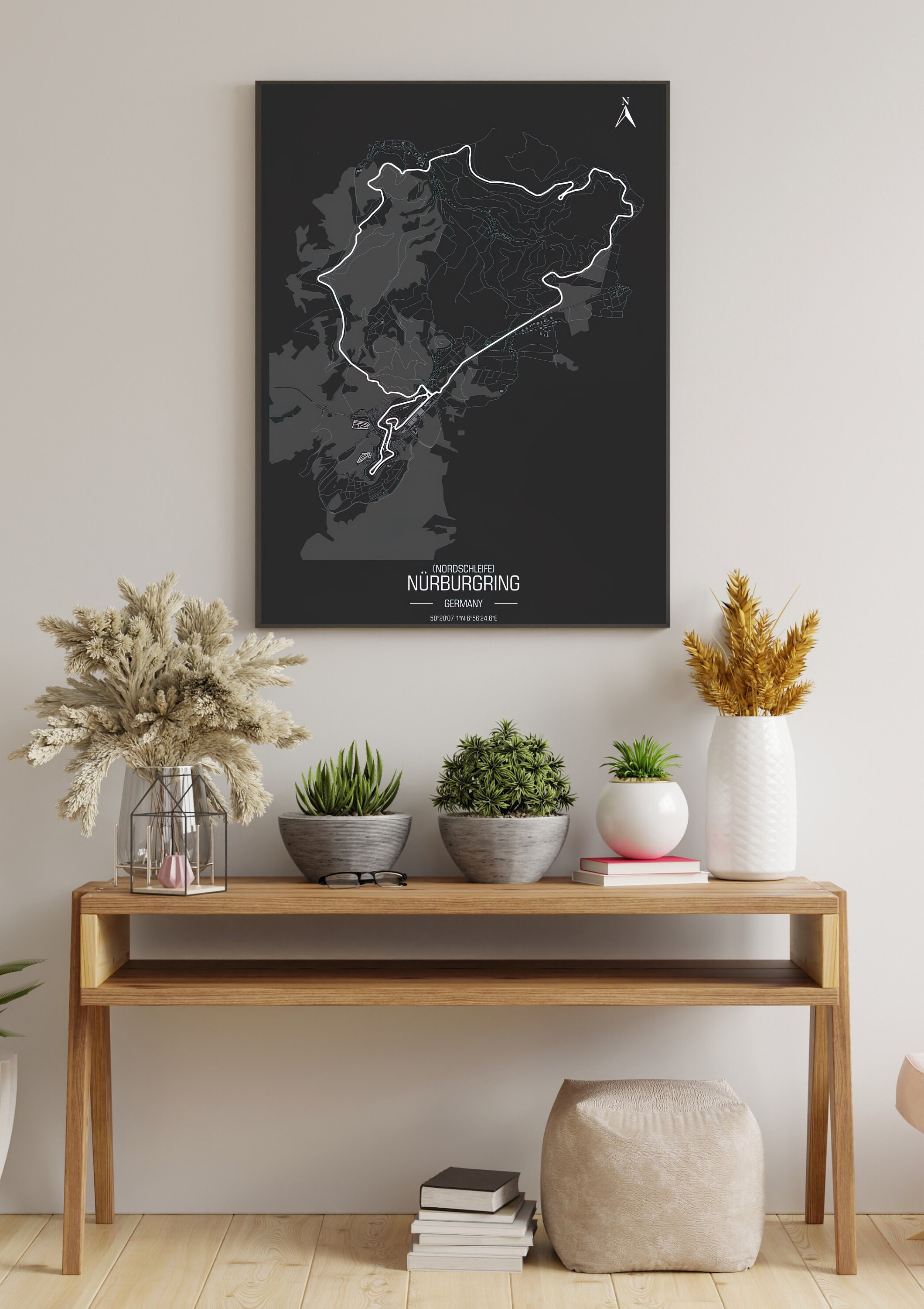 Track Map Nürburgring Nordschleife Wall Poster Canvas Poster - Din A1 ...