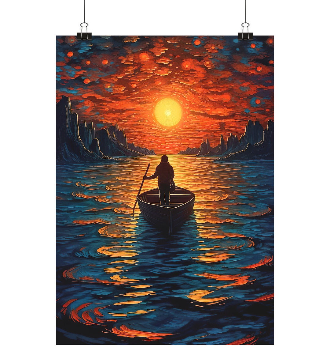 Poster Sunset Sailors in the Sunset Artful Poster Poster - Etsy