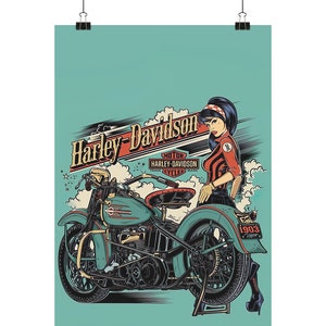 Harley Davidson Wall Poster - Poster DIN A1,A2,A3,A4 (high) - Etsy UK
