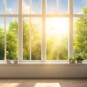 Virtual Zoom Background Bright Window, MS Teams Digital Download ...