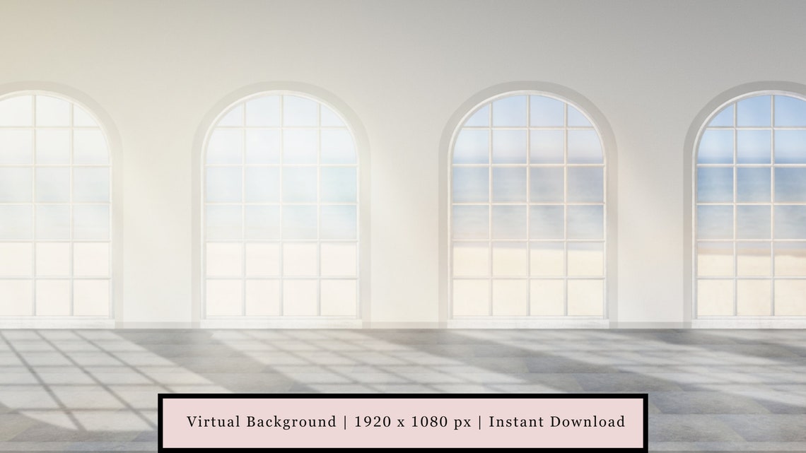 White Windows Virtual Background, Digital Zoom Background, Home Office ...