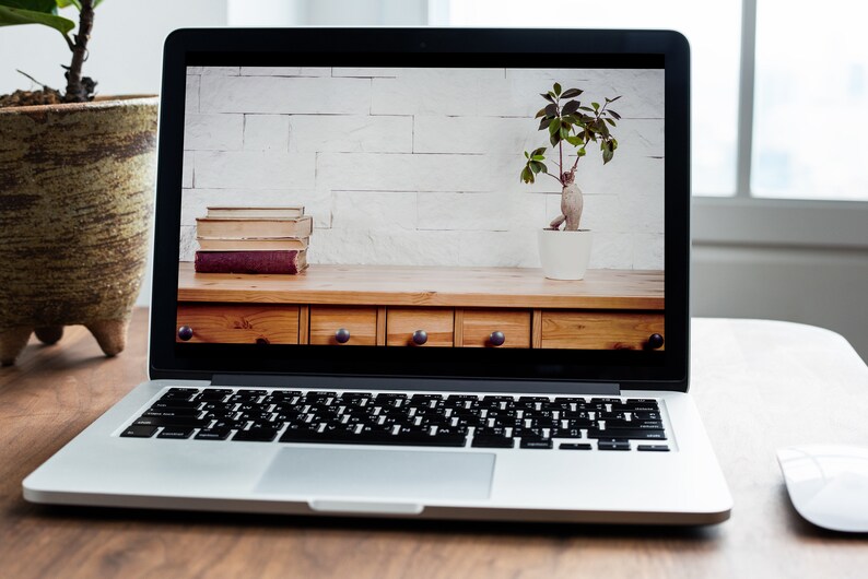 Instant Download Zoom Background, Wooden Table Office Backdrop With ...