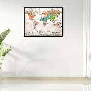 White Plain Wall Zoom Background, World Map Painting Virtual Background ...